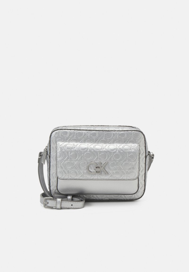 Calvin Klein LOCK CAMERA BAG FLAP - Across body bag - silver-coloured ...