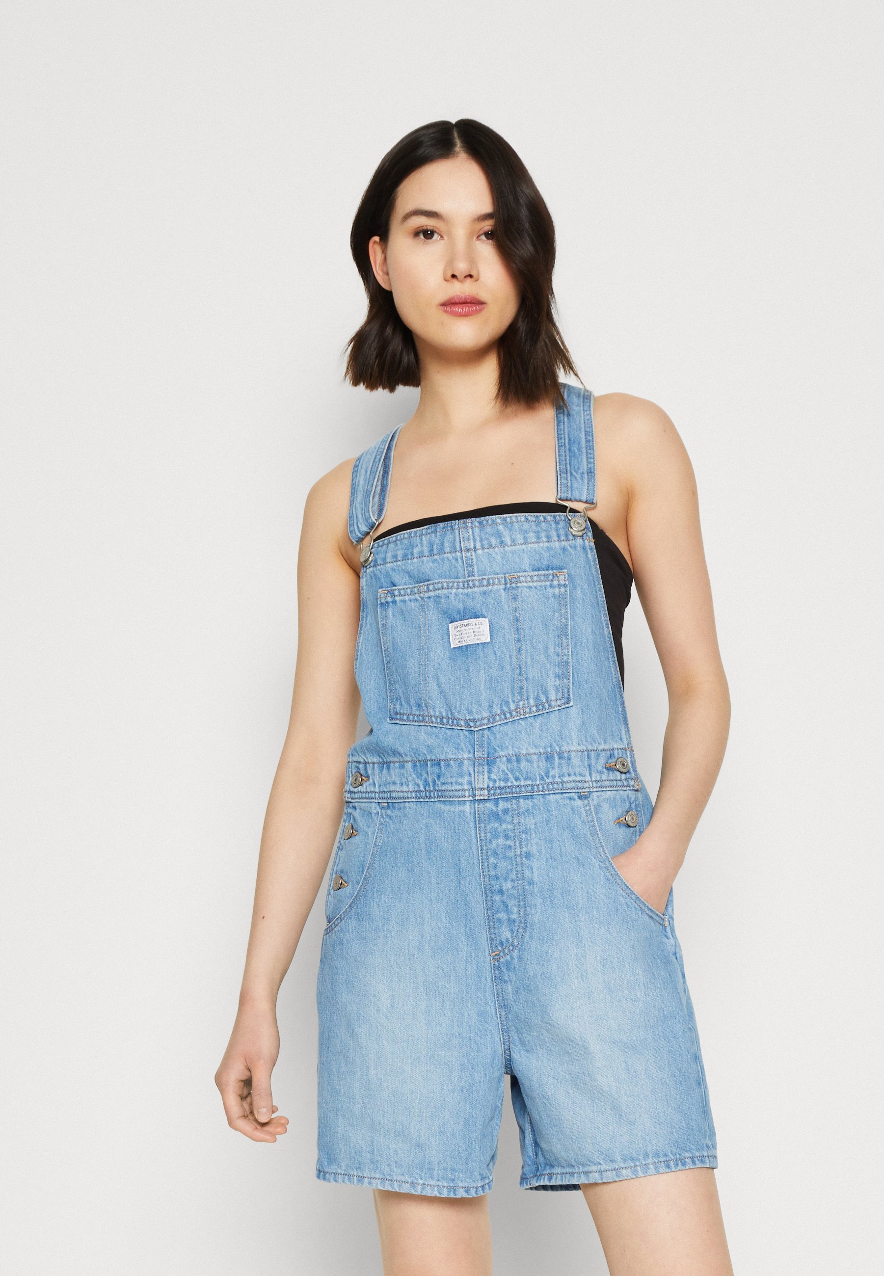 Vintage Shortall Denim Overalls Meadow Games Blue | atelier-yuwa.ciao.jp