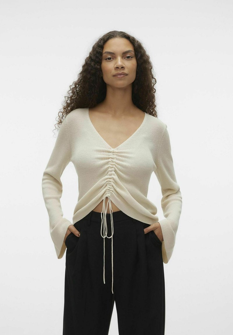 Vero Moda NEWLEXSUN ROUCH - Stickad tröja - birch/beige - Zalando.se