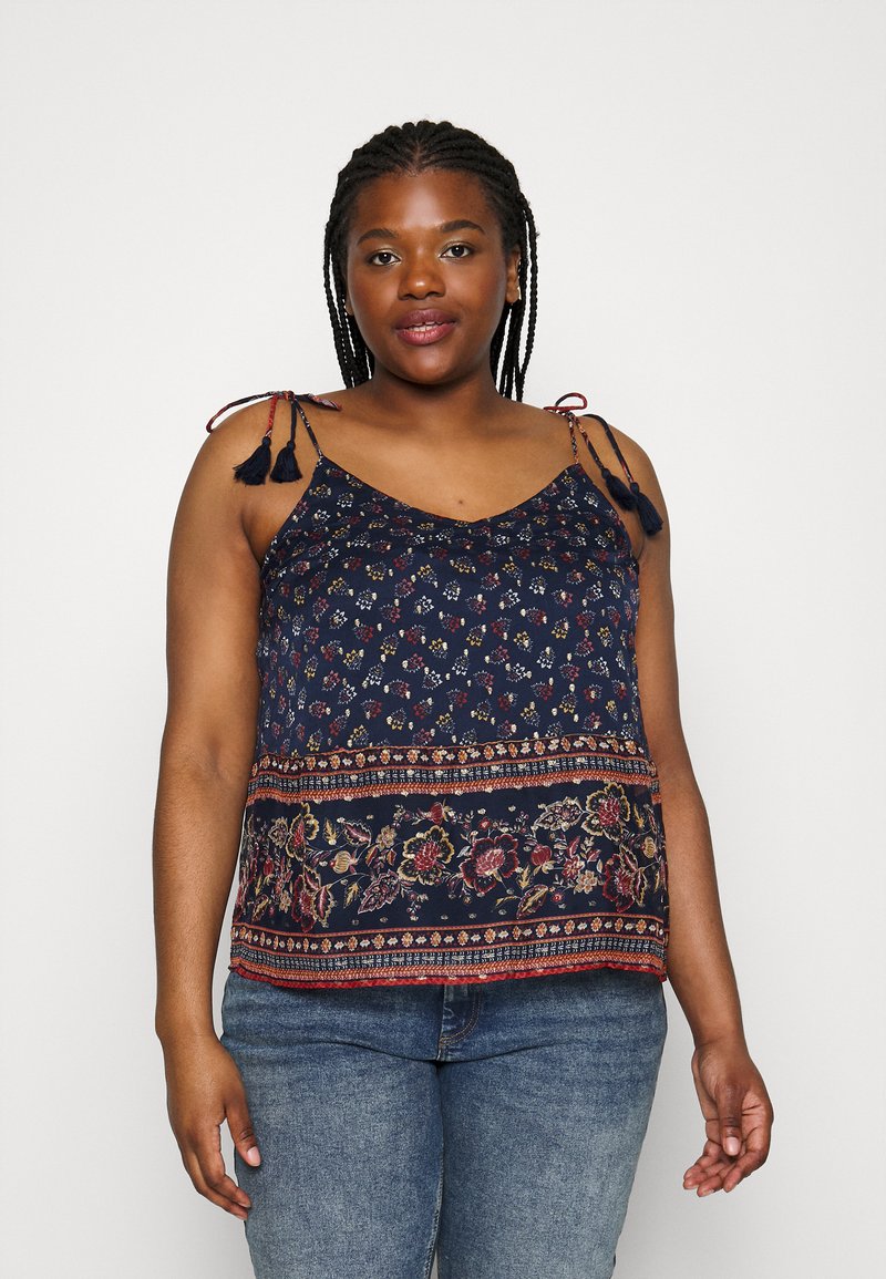 Vero Moda Curve VMLUCY STRING SINGLET BOHO - Top - night sky/lucy/dark ...