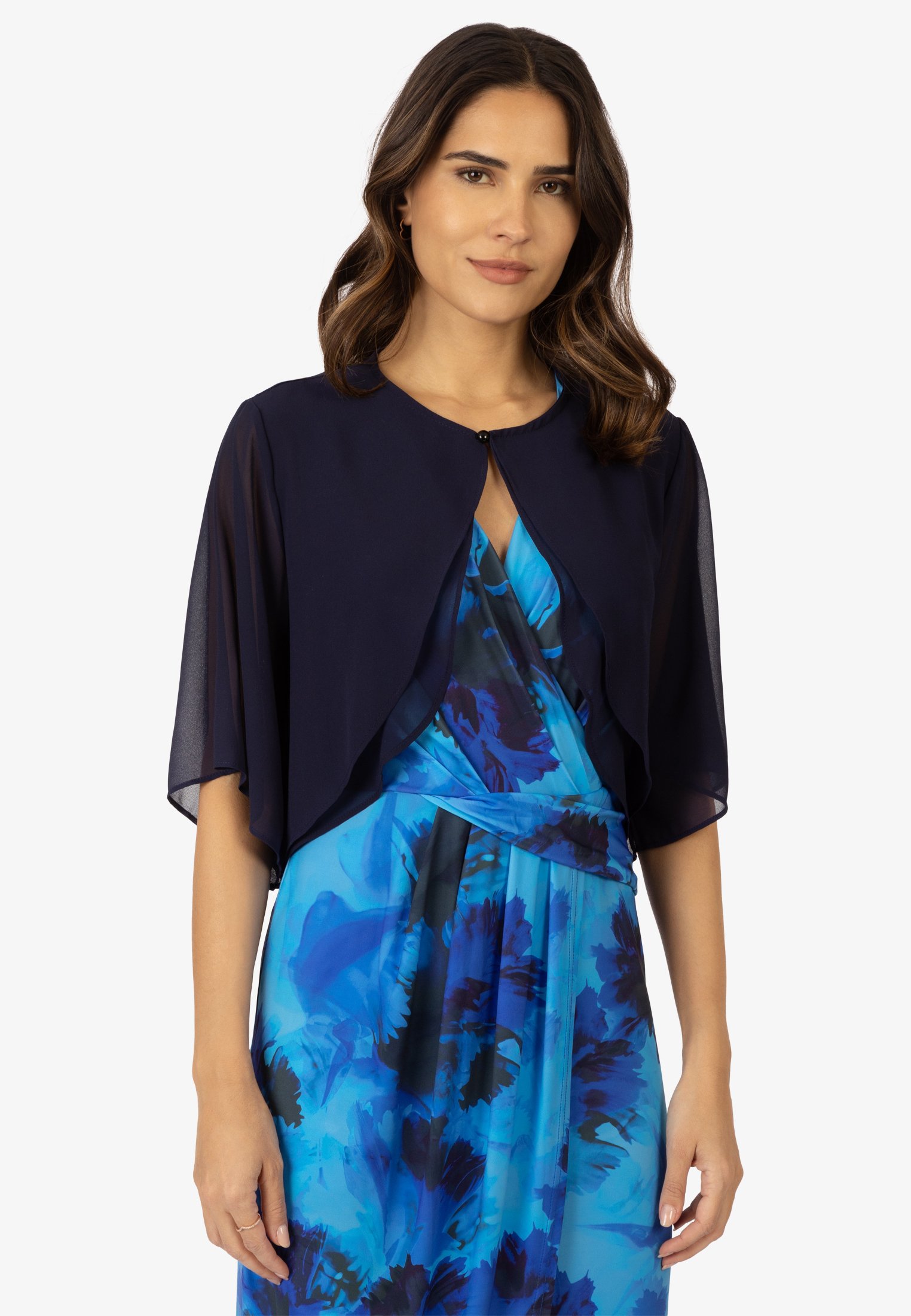 Navy Blue Chiffon Bolero