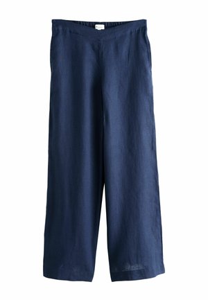 Next PREMIUM WIDE LEG - Trousers - navy/blue - Zalando