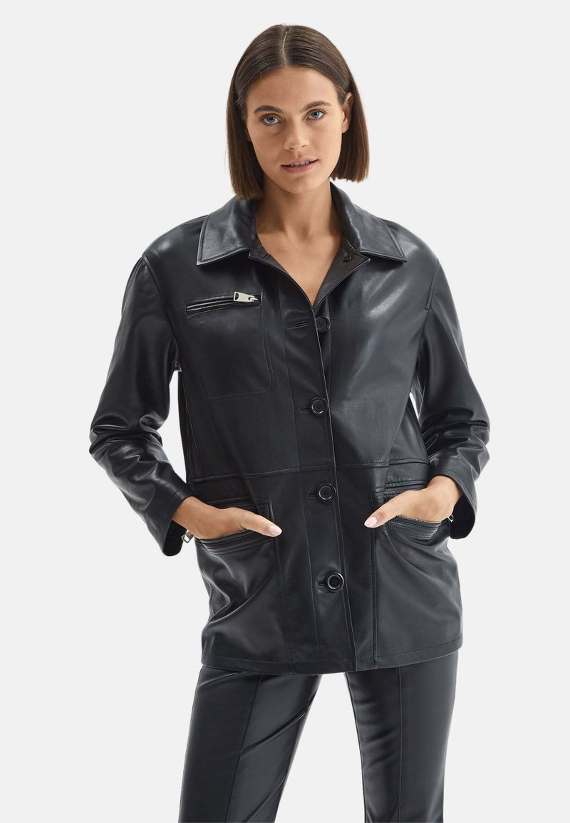 FURNIQ UK Leren jas - black/zwart - Zalando.be