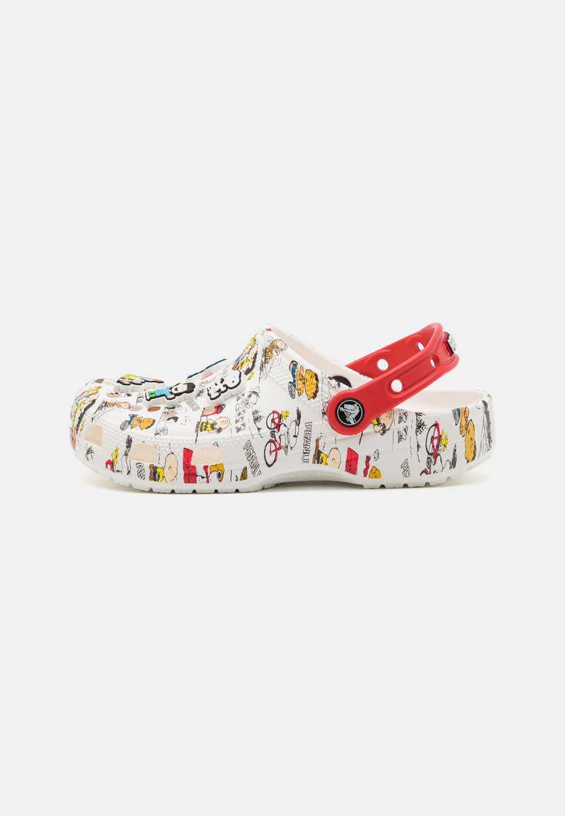Crocs PEANUTS CLASSIC UNISEX - Pool slides - white/multi-coloured/white ...