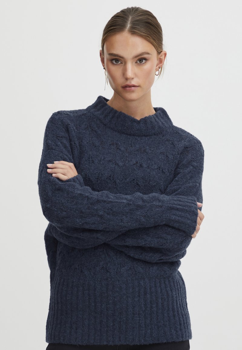 PULZ Sweter/niebieski - Zalando.pl