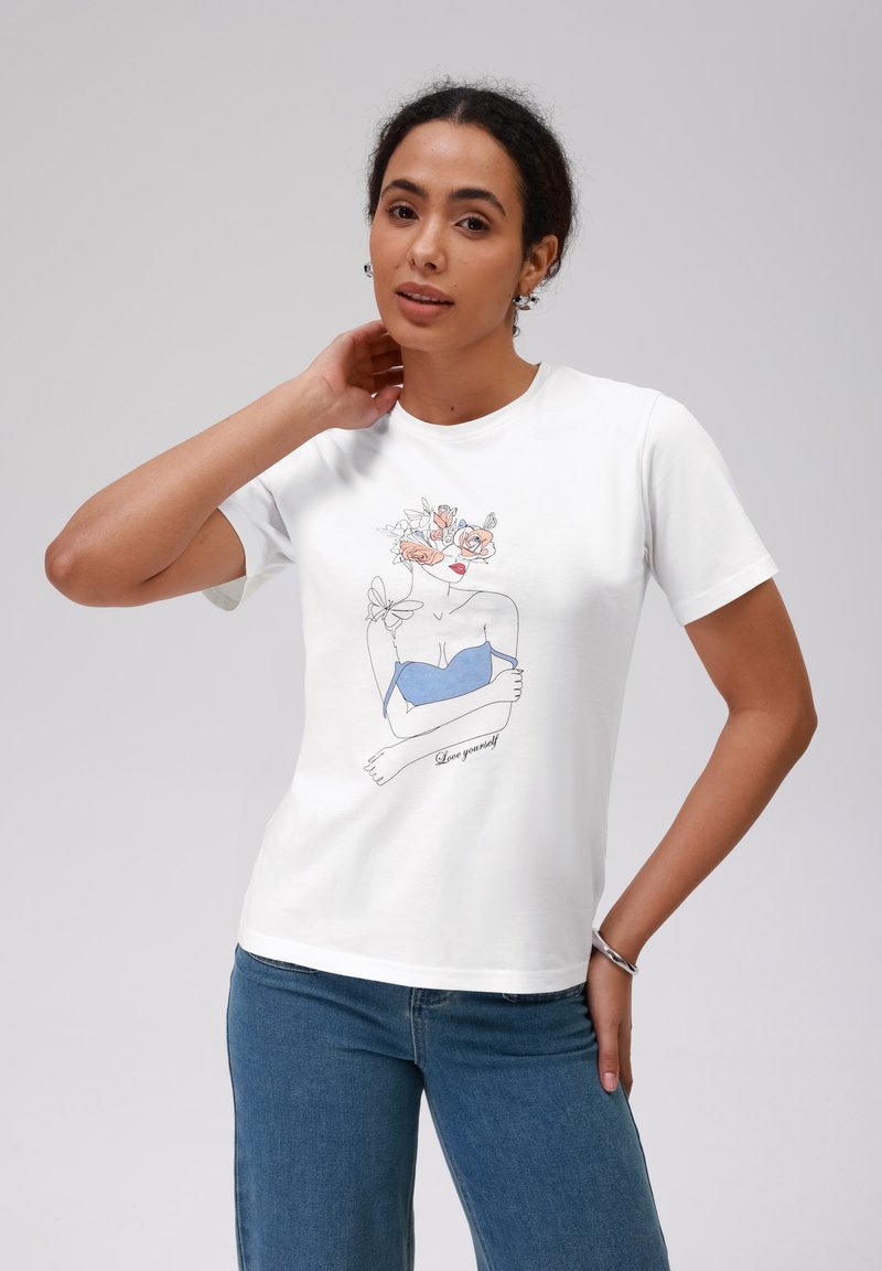 Anna Field T-shirt med print - white/vit - Zalando.se