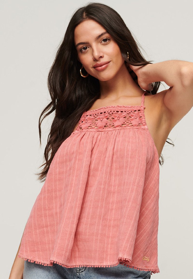 Superdry VINTAGE HALTER - Top - desert sand pink/pink - Zalando.de