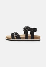 Pier One LEATHER - Sandals - black - Zalando.ie