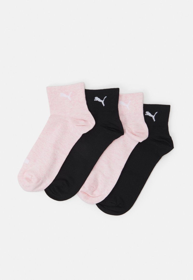 Puma WOMEN QUARTER 4 PACK - Socks - black/pink melange/black - Zalando ...