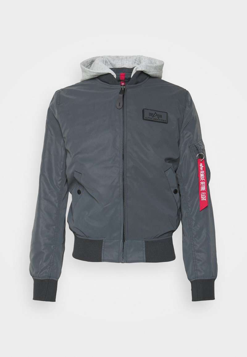 Alpha Industries HOOD REFLECTIVE - Bomber Jacket - black - Zalando.co.uk