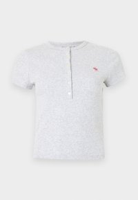 Abercrombie & Fitch ICON HENLEY - Basic T-shirt - grey - Zalando