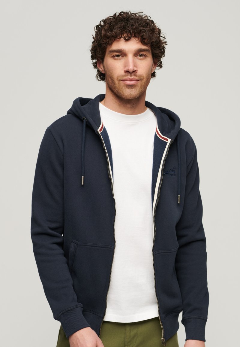 Superdry ESSENTIAL LOGO HOODIE - Sweatjacke - eclipse navy/blau ...