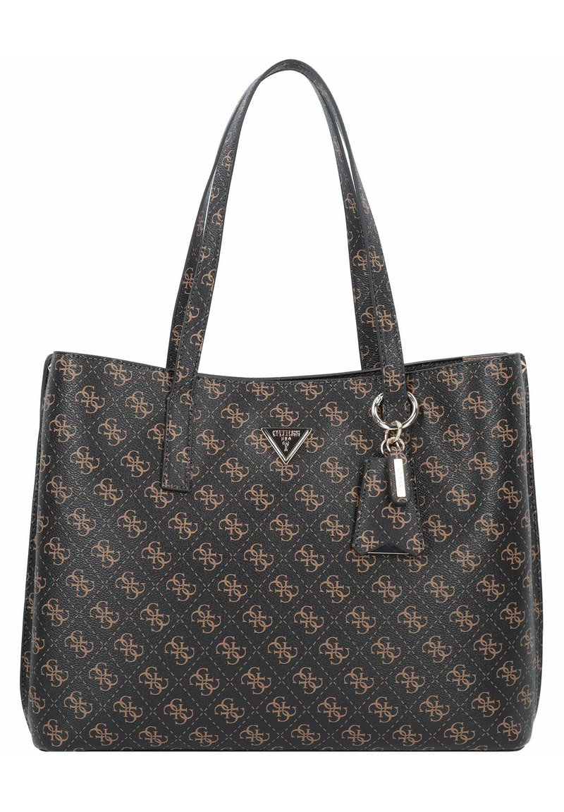 Guess MERIDIAN 42 CM - Tote bag - brown logo/brown - Zalando