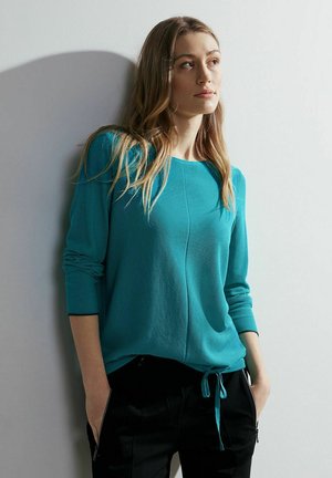 comma MIT ZOPFMUSTER - Pullover - dunkles türkis/turquoise - ZALANDO.FR