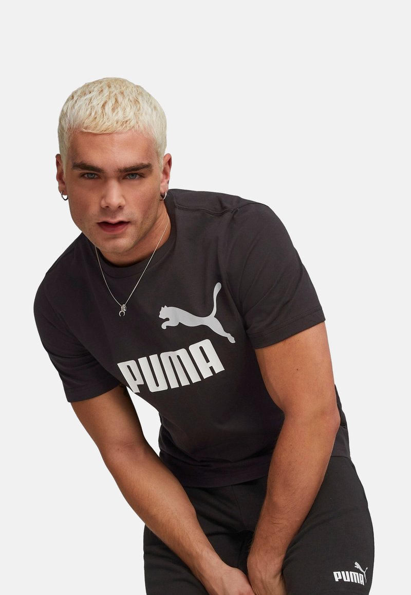Puma ESS LOGO SHORTSLEEVE - T-Shirt print - schwarz - Zalando.at