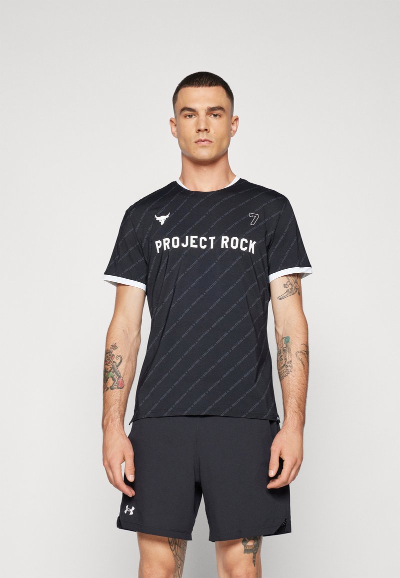 Under Armour RUGBY SHIRT - T-shirts print - black/white/sort - Zalando.dk