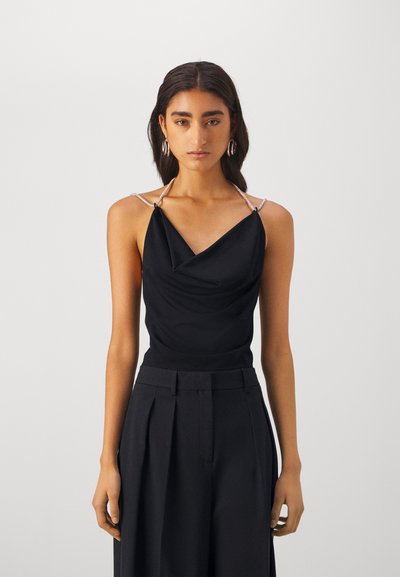 Alice + Olivia CORAL STRAP COWL - Top - black/negro - Zalando.es