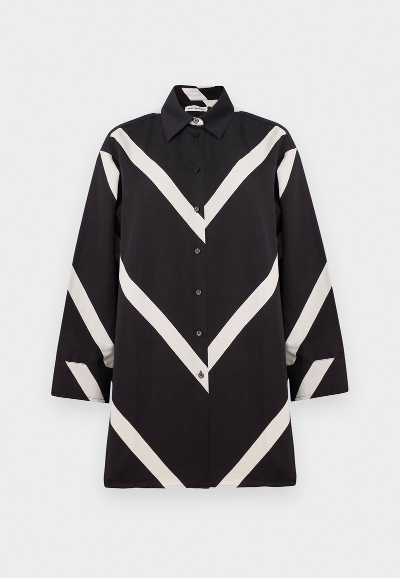 Marimekko HEITTO BASSO - Button-down blouse - black/off white/black ...