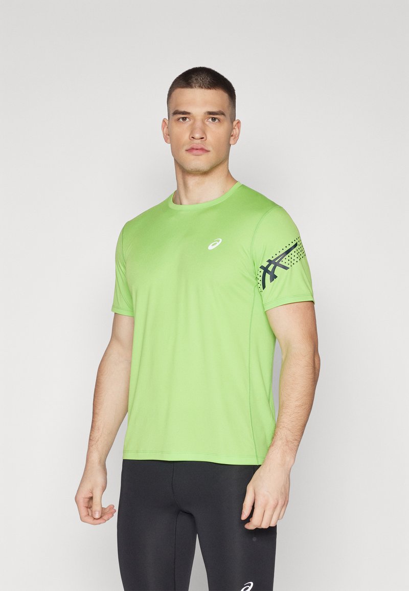 ASICS ICON SS TOP - Sports T-shirt - electric lime/french blue/mint ...