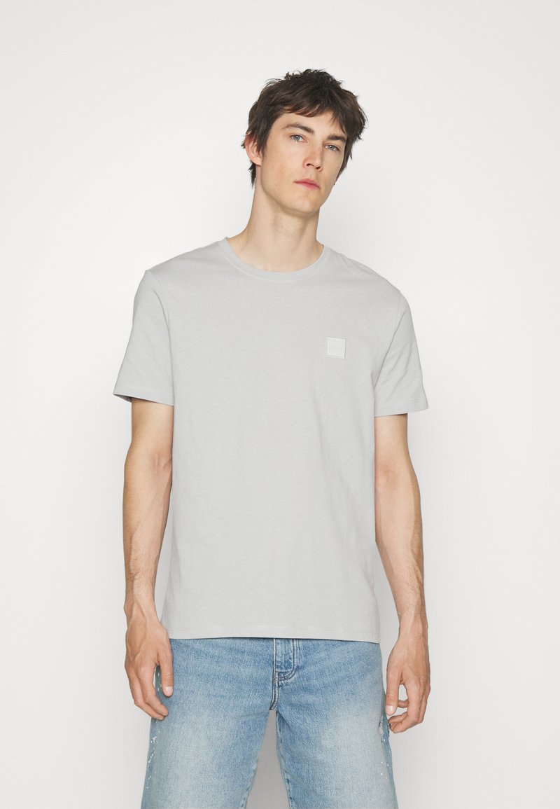 BOSS TALES - Basic T-shirt - pastel grey/light grey - Zalando.co.uk