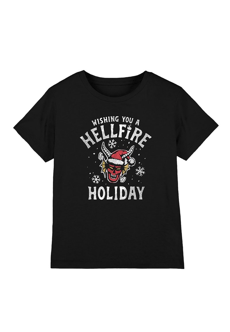 NETFLIX STRANGER THINGS HELLFIRE HOLIDAY - Print T-shirt - black - Zalando