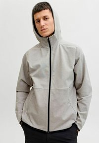 Jack & Jones Zip-up sweatshirt - light grey melange/light grey ...