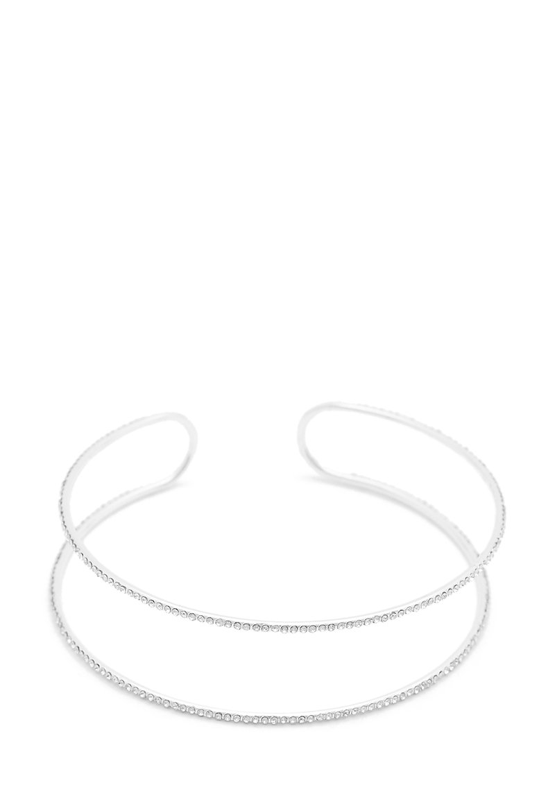 PULL&BEAR RHINESTONE DOUBLE BAR - Halskette - silver coloured/silberfarben - Zalando.at