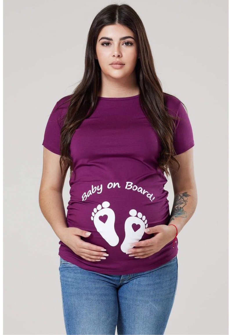Chelsea Clark Little Feet Funny T Shirt Print Purple Whitepaars Zalandobe