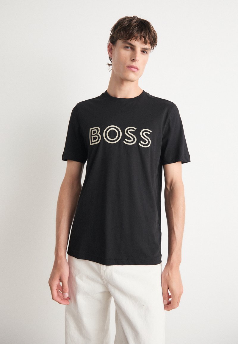 BOSS TEE - Print T-shirt - black - Zalando