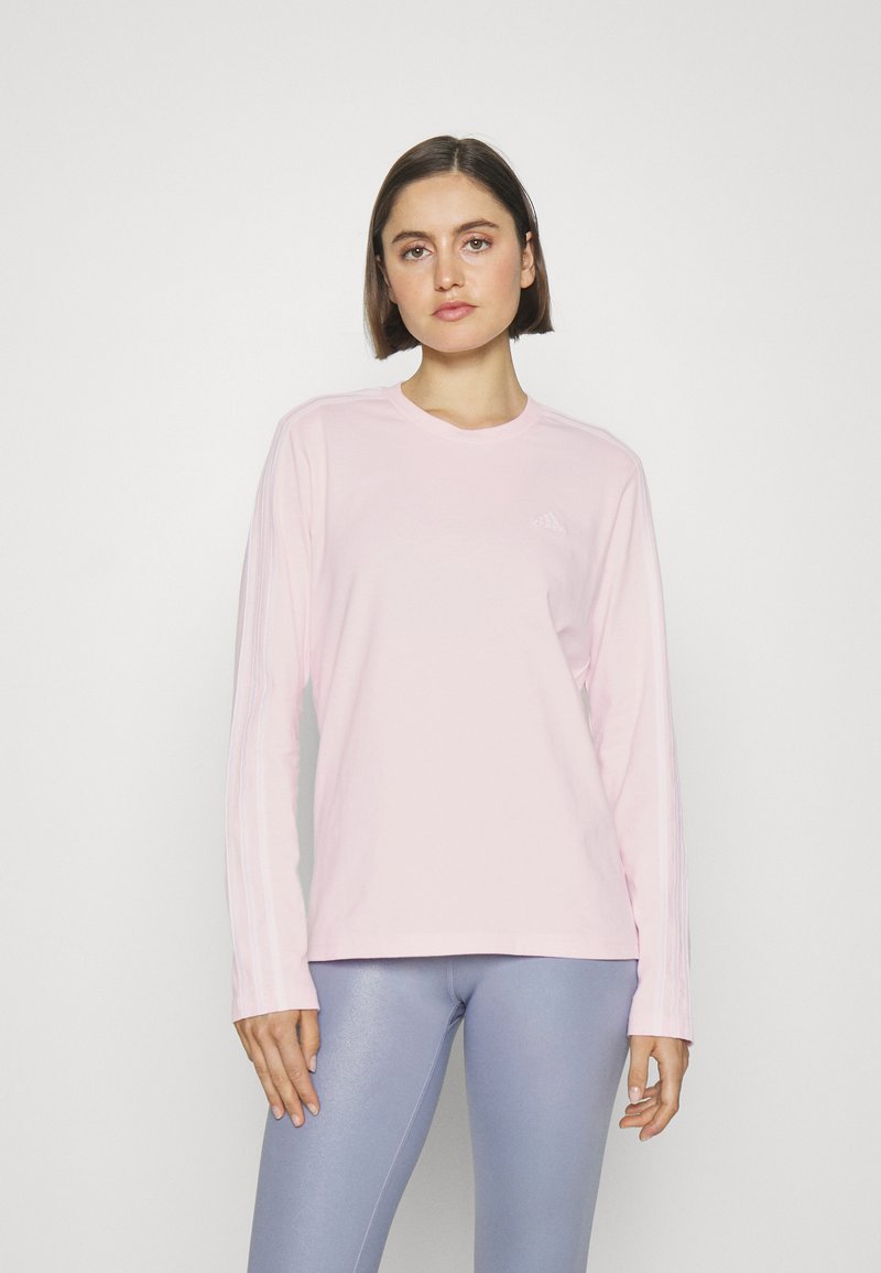adidas Sportswear Long sleeved top - clear pink/white/pink - Zalando.co.uk