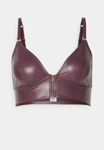 LASCANA PETITE FLEUR GOLD BRALETTE BRA - Triangle bra - eggplant/dark ...