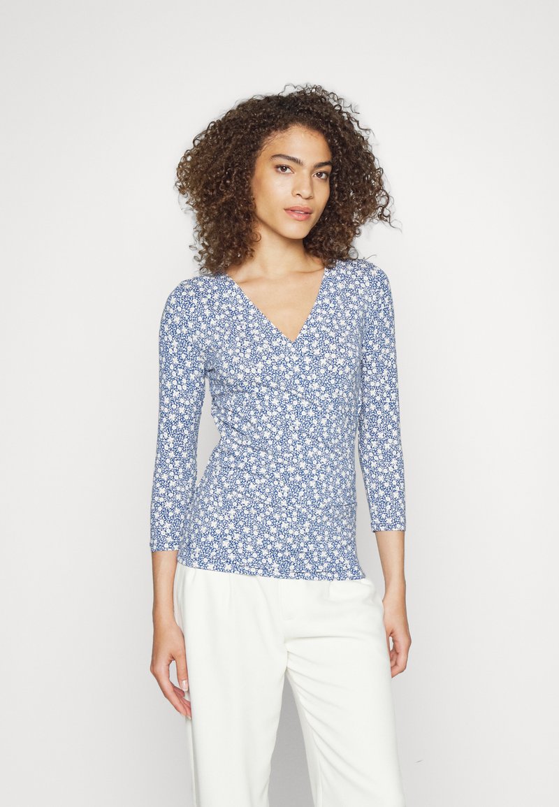 Lauren Ralph Lauren ALAYJA MID SLEEVE - Langarmshirt - blue/cream/blau ...