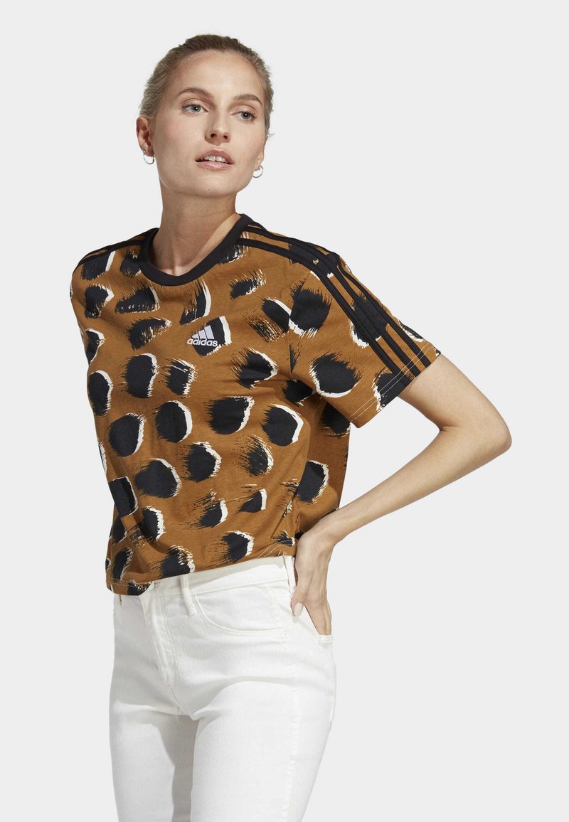 Adidas Sportswear Essentials 3 Stripes Single Cropped T Shirt Print