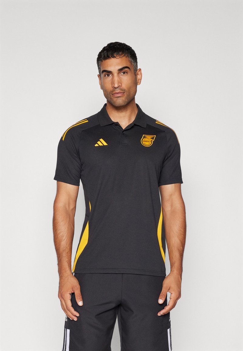 adidas Performance JAMAICA JFF POLO - Polo shirt - black/semi solar ...