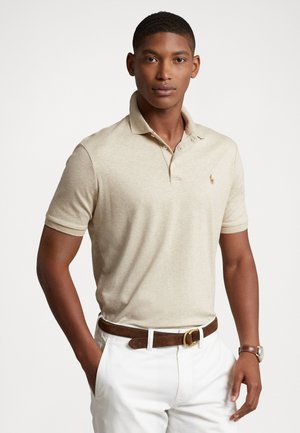 Polo Ralph Lauren CUSTOM SLIM FIT MESH POLO SHIRT - Poloshirt - expedition dune heather/sand ...