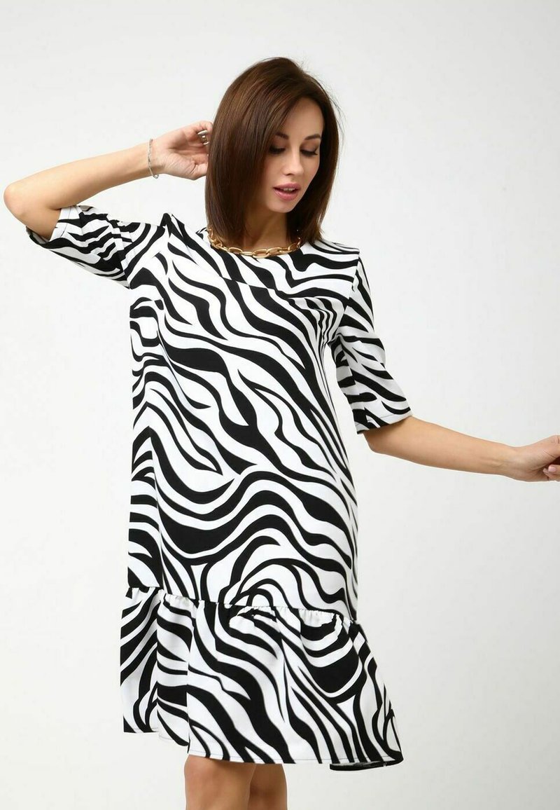 Awesome Apparel DREIVIERTELARM GERADE MINI - Jurk - white/wit - Zalando.nl