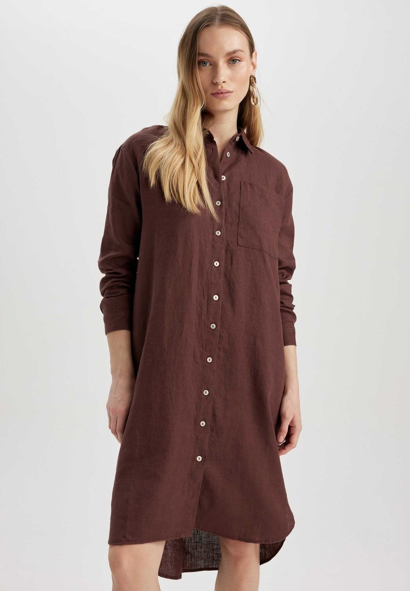 DeFacto Vestido camisero - brown/marrón - Zalando.es