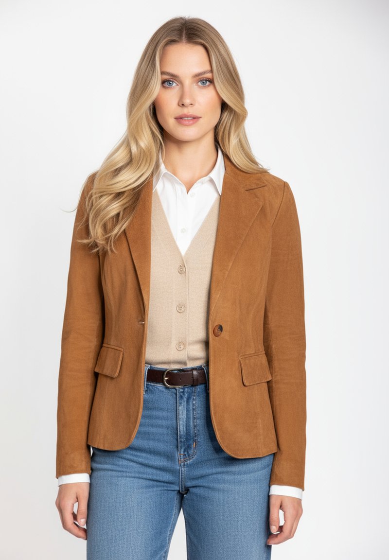 Ricano Blazer - cognac velour/brun - Zalando.dk