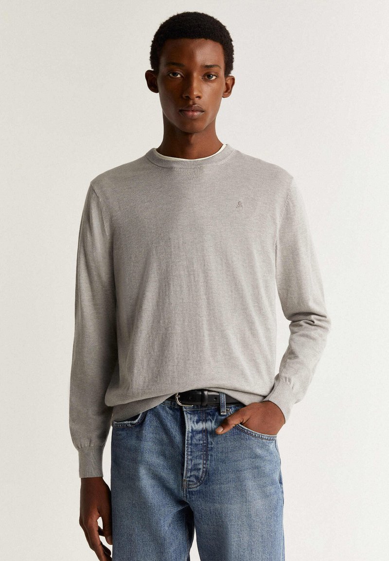 Scalpers SKULL ROUND NECK - Trui - light grey/lichtgrijs - Zalando.be