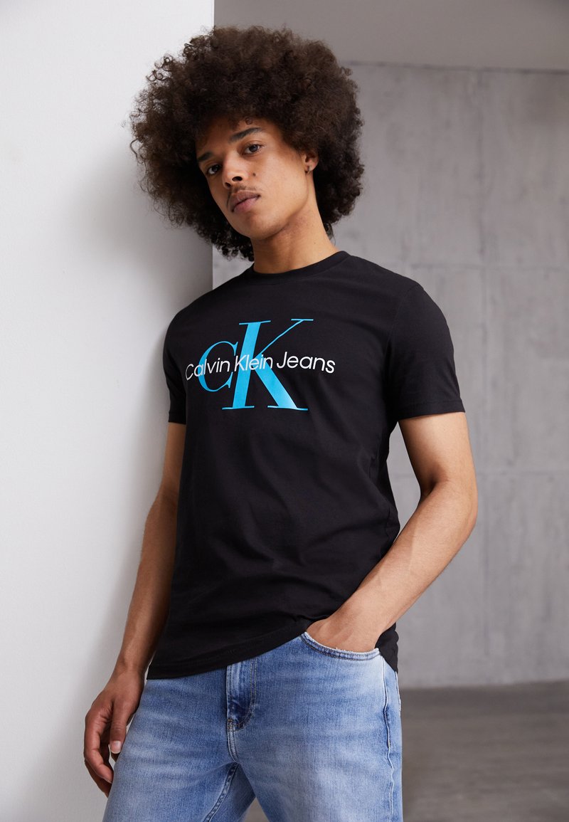 Calvin Klein Jeans SEASONAL MONOLOGO TEE - T-Shirt print - ck black/schwarz - Zalando.ch