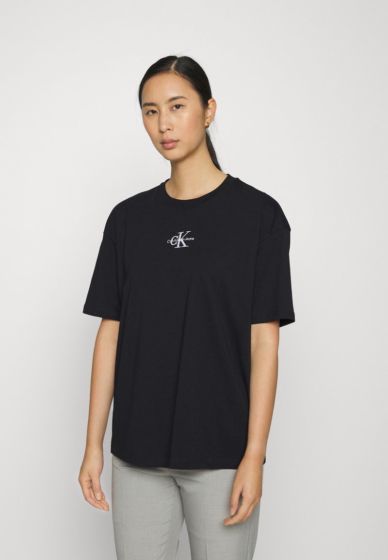 Calvin Klein Jeans MONOLOGO BOYFRIEND TEE - T-shirt basique - bright white/blanc - ZALANDO.BE