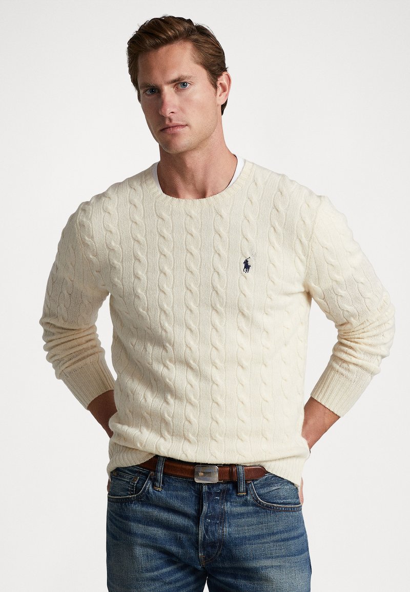 Polo Ralph Lauren LONG SLEEVE - Jersey de punto - andover cream/crema ...