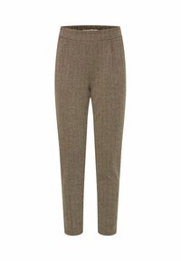 ICHI Pantalon classique - java almond milk herringbone/marron - ZALANDO.CH
