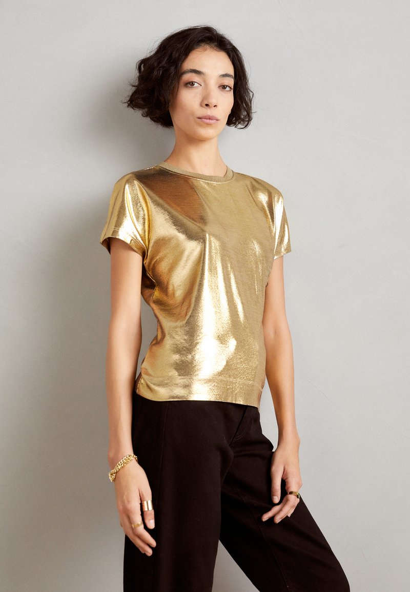 Mos Mosh FOIL TEE - T-shirt imprimé - gold/doré - ZALANDO.BE