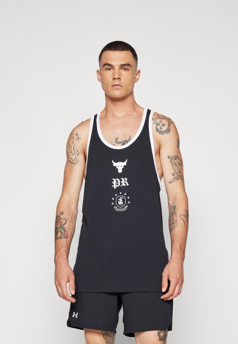 Under Armour RACER TANK - Topper - black/white/svart - Zalando.no