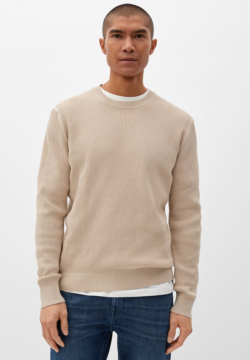 s.Oliver MET STRUCTUUR VAN WAFELPIQUÉ - Pullover - beige - ZALANDO