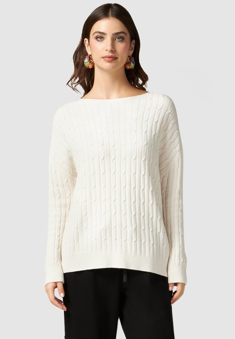 Oltre MIT ZOPFMUSTER - Jersey de punto - bianco/crema - Zalando.es