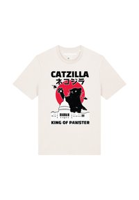 watapparel CATZILLA - T-Shirt print - off white/weiß - Zalando
