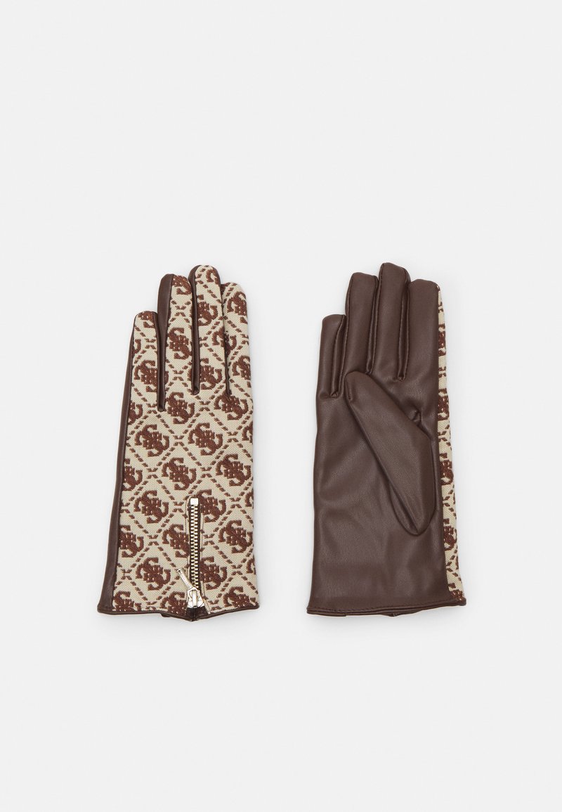 Guess IZZY GLOVES - Gloves - brown logo/brown - Zalando.ie