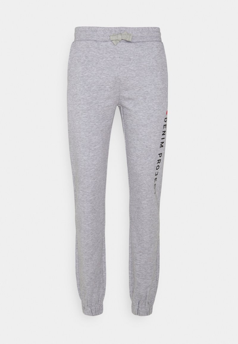 Denim Project LOGO PANT - Tracksuit bottoms - mottled light grey ...
